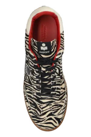 Isabel Marant Étoile Bryce Zebra Print Leather Low Top Sneakers