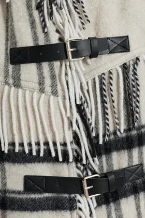 MARANT ETOILE Wool Vest With Fringe And Leather Straps