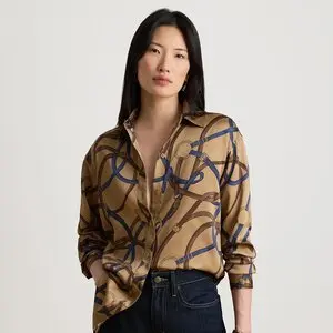 Ralph Lauren Relaxed Fit Belting-print Twill Shirt - Camel Multi