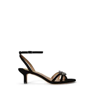 Ralph Lauren Kendyl Kitten-heel Jeweled Suede Sandal