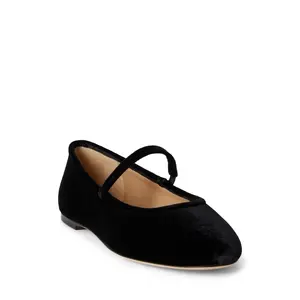 Ralph Lauren Jayna Velvet Mary Jane Flat - Black