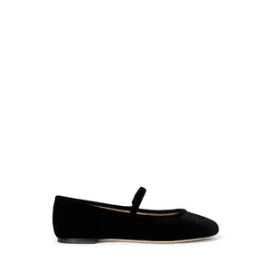 Ralph Lauren Jayna Velvet Mary Jane Flat - Black