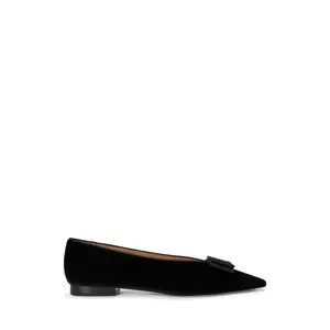 Ralph Lauren Audri Bow-trim Velvet Ballet Flat
