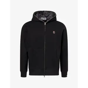 A BATHING APE One Point Full-zip Cotton-jersey Hoody - Black