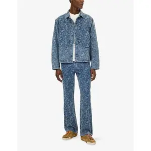 HONOR THE GIFT Denim-panel Flare Cotton-jersey Jogging Bottoms