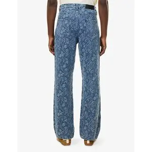HONOR THE GIFT Denim-panel Flare Cotton-jersey Jogging Bottoms