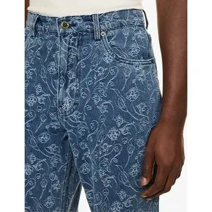 HONOR THE GIFT Denim-panel Flare Cotton-jersey Jogging Bottoms