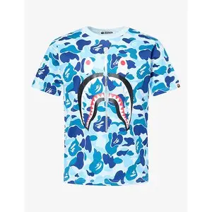 A BATHING APE Abc Camo Shark Graphic Cotton-jersey T-shirt Xxl - Blue