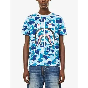 A BATHING APE Abc Camo Shark Graphic Cotton-jersey T-shirt Xxl - Blue