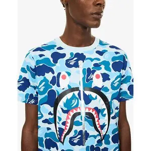 A BATHING APE Abc Camo Shark Graphic Cotton-jersey T-shirt Xxl - Blue
