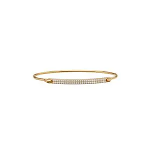 AYA FINE JEWELRY Elowen Round Cut Lab Grown Diamond Bangle In Gold - Yellow