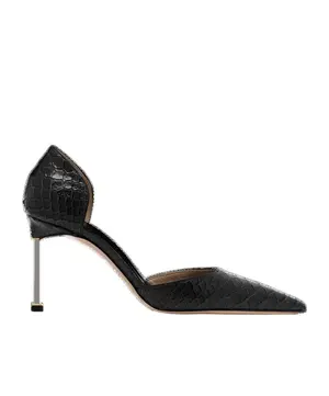 TOM FORD Semi Shiny Printed Python Spire D'orsay Pump - Black
