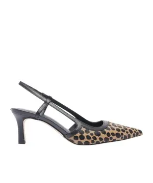 Michael Kors Alora Leopard Printed Slingback Pumps - Brown