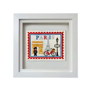 LILLY LOVES Paris Embroidered Stamp - White