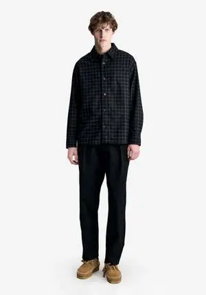A.p.c. Bobby Overshirt Overshirt With Checks In Recycled Wool - Black