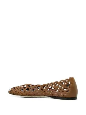 Loewe Petal Anagram Leather Ballet Flats