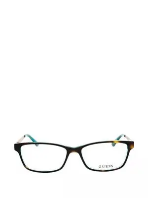 Guess Rectangle Frame Eyeglasses - Brown