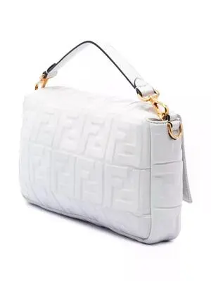 Fendi 2010-2026 Large Zucca Embossed Leather Baguette Satchel