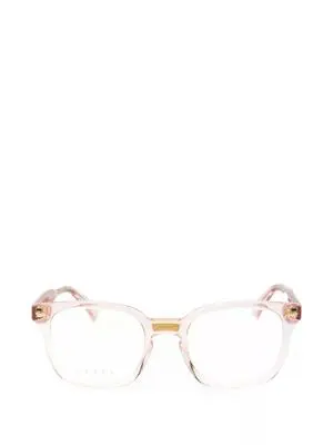 Gucci Rectangle-frame Glasses - Pink