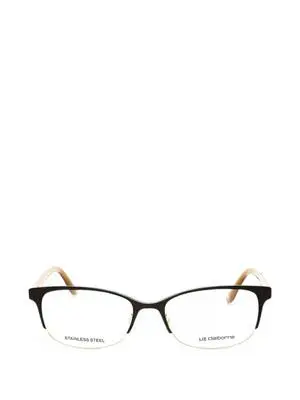LIZ CLAIBORNE Rectangle-frame Glasses - Black