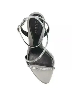 Alexander McQueen Crystal Embellished Stiletto Sandals - Grey