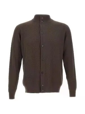 FILIPPO DE LAURENTIIS Geometric-pattern Cardigan - Brown