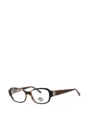 HARLEY-DAVIDSON Tortoiseshell-effect Oval-frame Eyeglasses