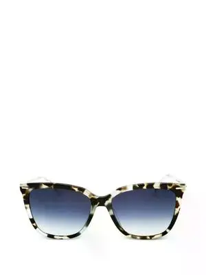 Calvin Klein Tortoiseshell Effect Geometric Frame Sunglasses - Neutrals
