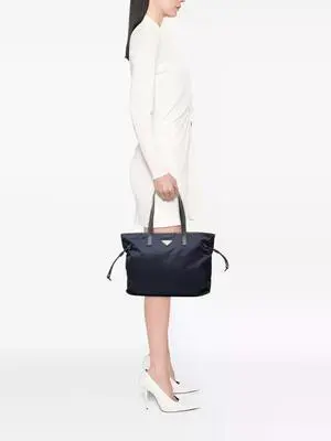 Prada 2013-2026 Saffiano Trimmed Tessuto Tote Bag