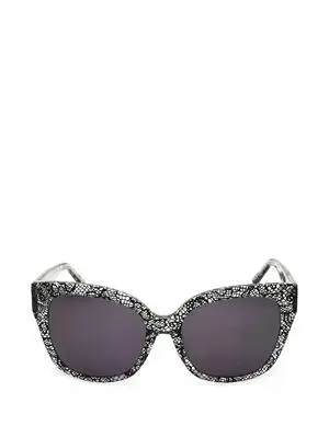 Bebe Lace-print Square-frame Sunglasses - Black