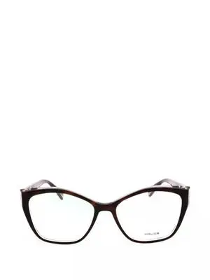 POLICE Cat Eye Frame Eyeglasses - Brown