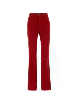 Chloé Logo-patch Slim-leg Jeans In Berry
