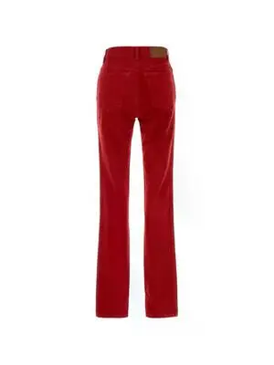Chloé Logo-patch Slim-leg Jeans In Berry
