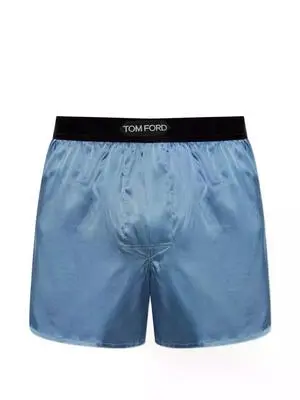 TOM FORD Logo-patch Silk Boxer Shorts