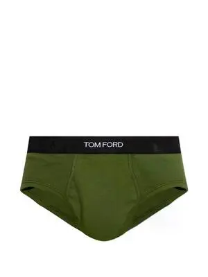 TOM FORD Logo-waistband Briefs - Green