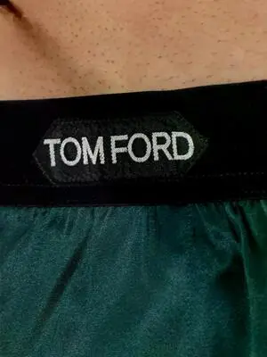 TOM FORD Logo-patch Silk Boxer Shorts