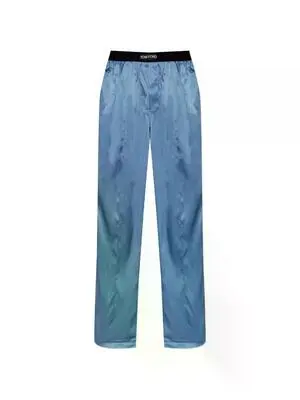 TOM FORD Logo-waistband Pajamas Bottoms - Blue