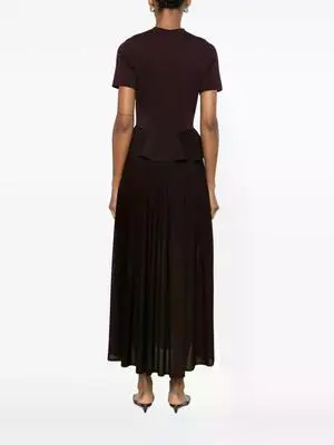 Sandro Peplum-hem Buttoned Knitted Dress