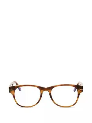 TOM FORD Oval Frame Eyeglasses - Brown