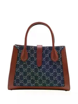 Gucci 2016-2026 Medium Gg Denim Jackie 1961 Tote Satchel