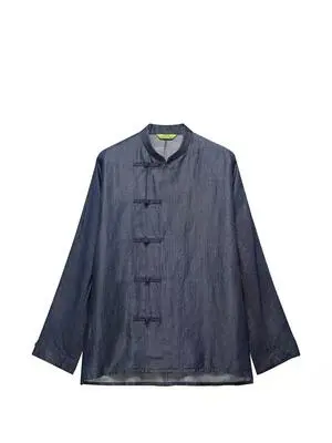 Shanghai Tang Frog-fastening Denim Shirt
