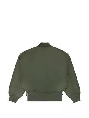 PURPLE BRAND Logo-print Satin Bomber Jacket - Green
