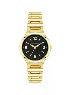 Anne Klein Gold Tone Stainless Steel Watch - Black
