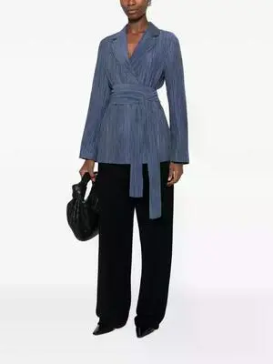 JOSEPH Crinkle-finish Belted Blazer