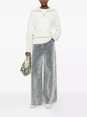 FORTE_FORTE Ribbed Knit Half-zip Sweater