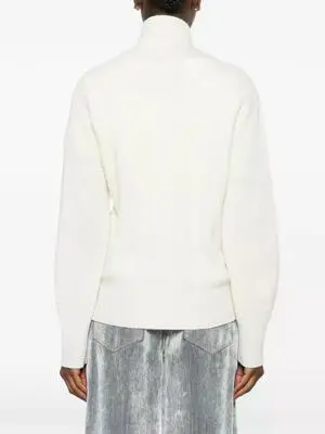 FORTE_FORTE Ribbed Knit Half-zip Sweater
