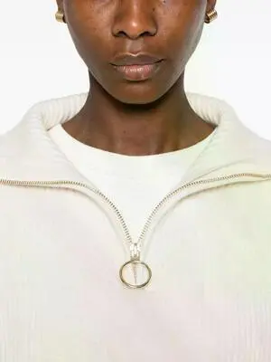FORTE_FORTE Ribbed Knit Half-zip Sweater