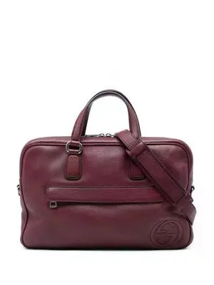 Gucci 2016-2026 Calfskin Soho Briefcase Business Bag - Red