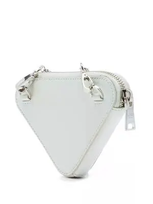 Prada 2013-2026 Mini Brushed Leather Triangle Chain Pouch Crossbody Bag