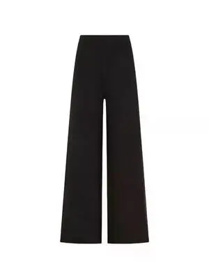 Seventy Fine-knit Wide-leg Trousers - Black